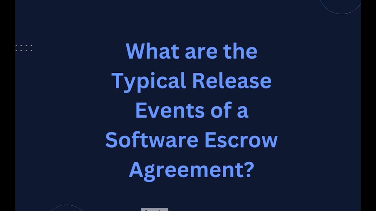 Typical Software Escrow Release Events by Escrow London - YouTube