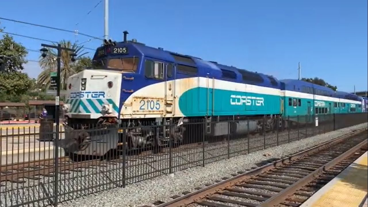 NCTD Coaster cab car 2304 powered by F40PHM-2C 2105 meet w/ F59PHI 3001 ...