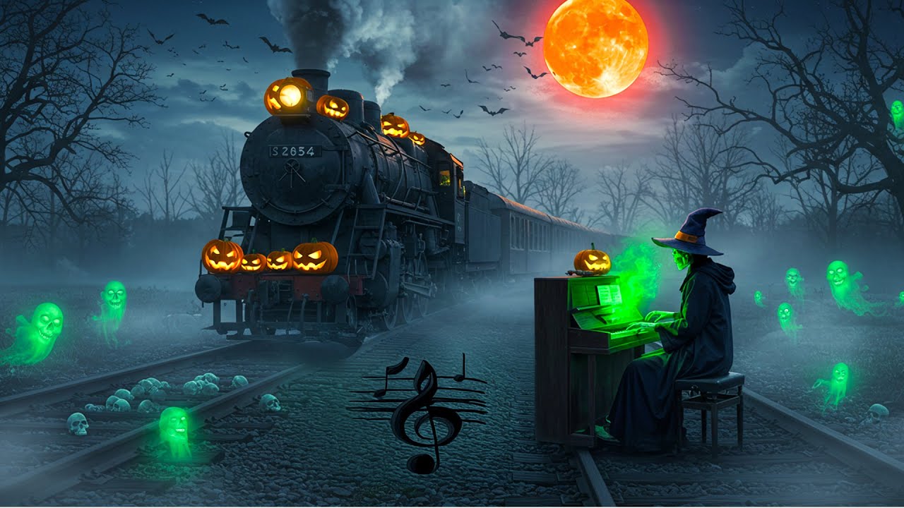Fun Halloween Piano Music 🎃 Playful Spooky Ambience for October Nights ...