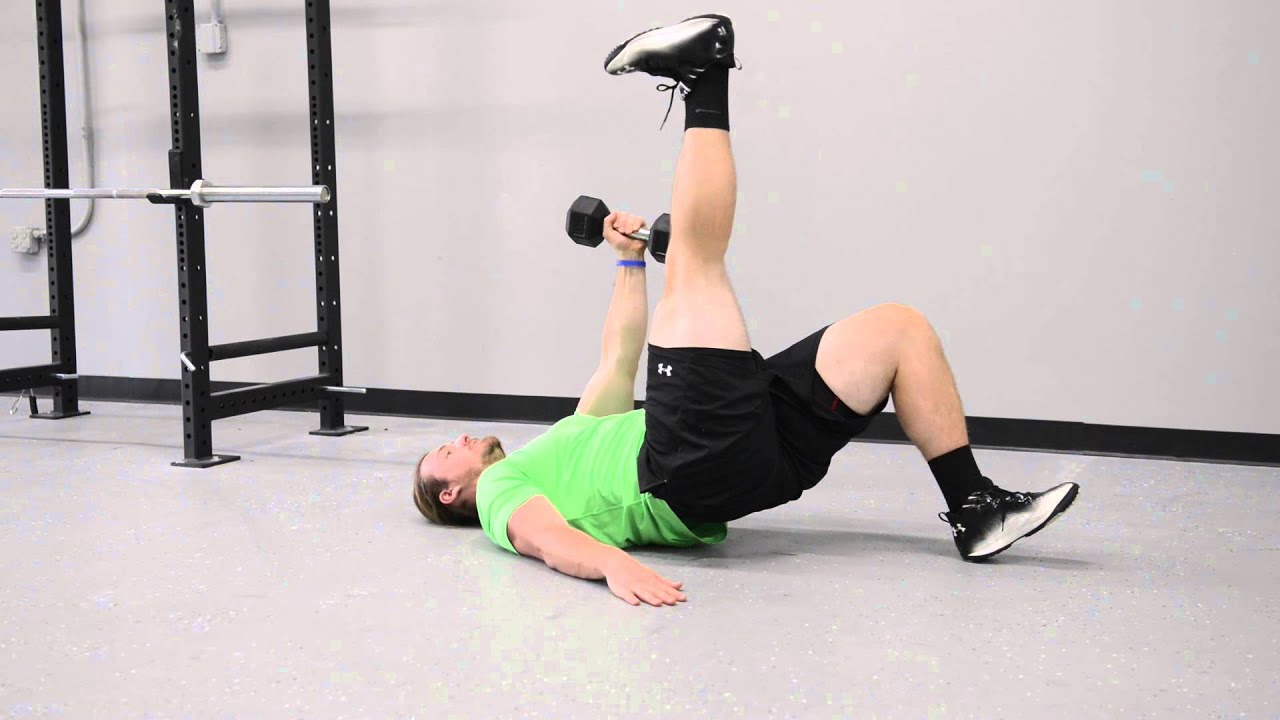 552. Dumbbell Supine Active Straight Leg Raise (ASLR) - YouTube