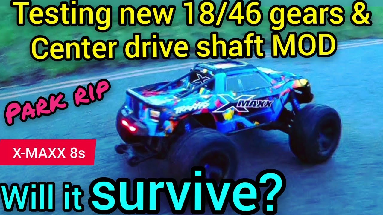 Traxxas X-MAXX 8s. Testing new 18/46 gear setup and 2 piece CENTER ...