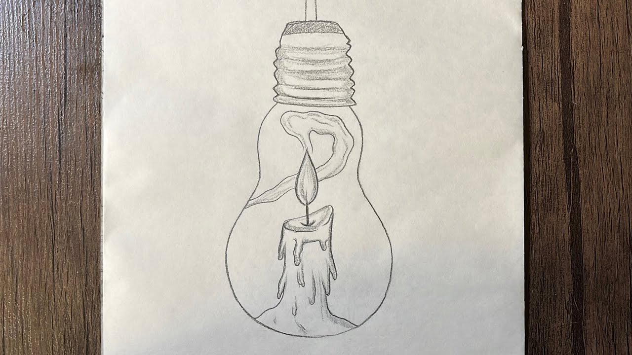 easy pencil drawing ideas for beginners | lamp & candle | cool pencil ...