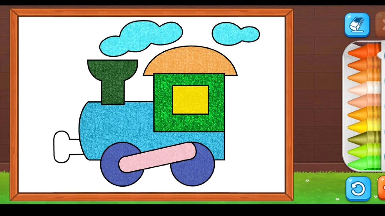 How to Painting a Toy Train | Train Basic Painting | Coloring for Kids ...