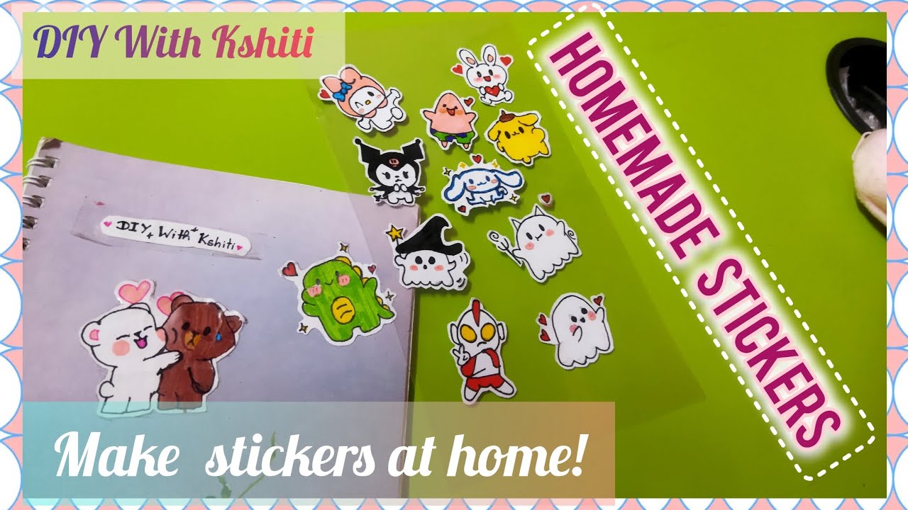 Homemade stickers😄 ️Make stickers at home easily! Full tutorial video 😊 ...