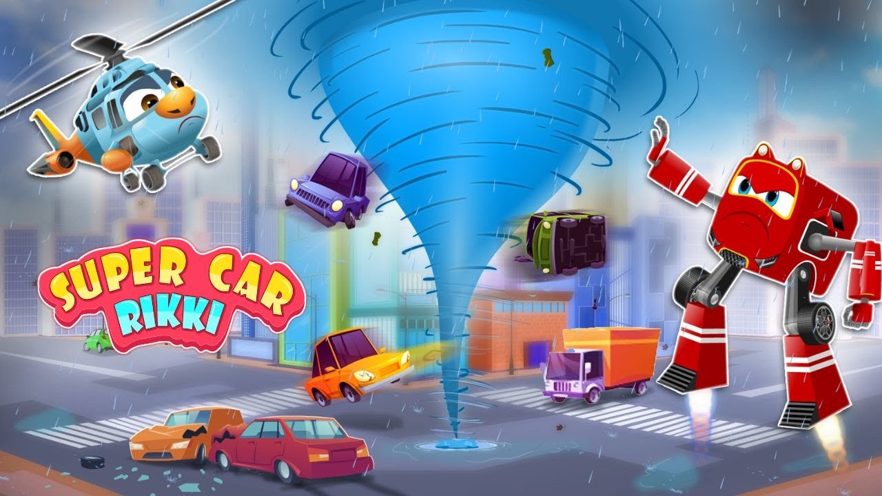 Supercar Rikki and Fire Truck Saves the City from the Major Cyclone ...