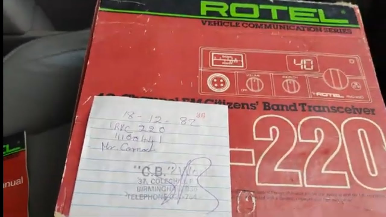 Rotel rvc 220 40 channel UK FM CB radio - YouTube