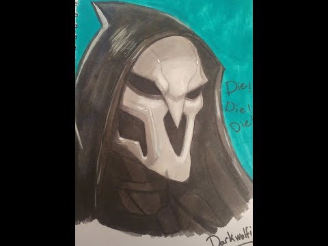 How to draw Reaper from Overwatch - YouTube