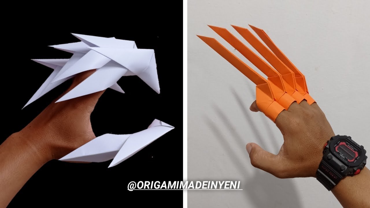 Best Of Origami Ninja Weapons, Dragon Claws, Wolverine claw paper - YouTube