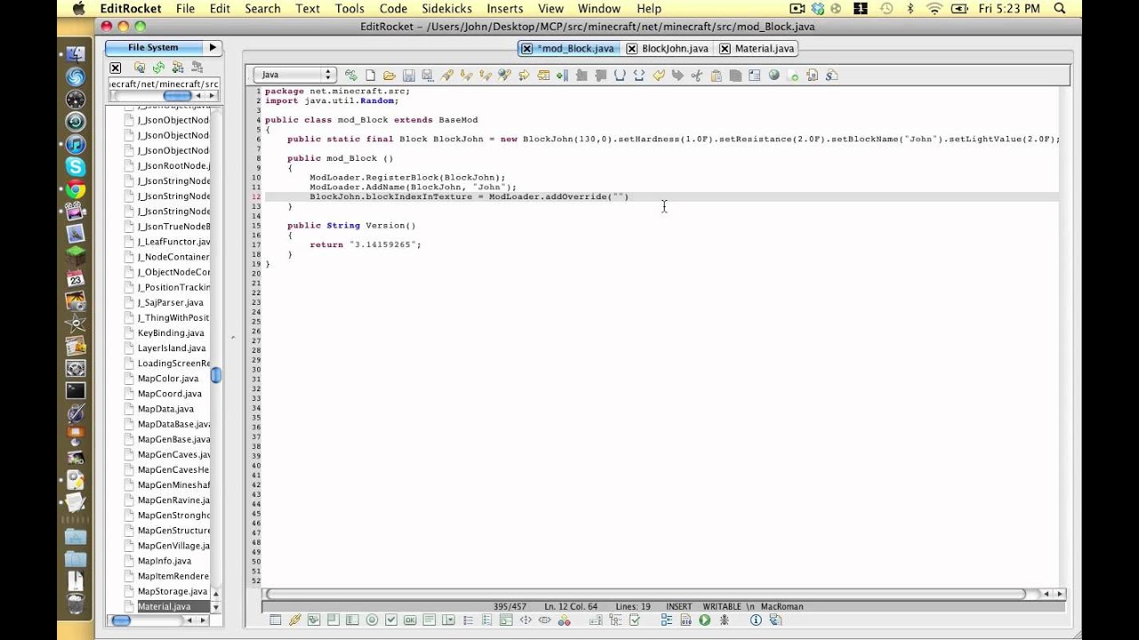 How to make a block using MCP with modloader [mac] 1.8.1 - YouTube