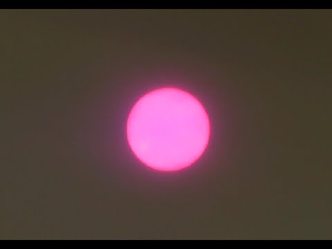 Amazing View of Pink Sun in Changing Colors (Take a Break and Relax ...