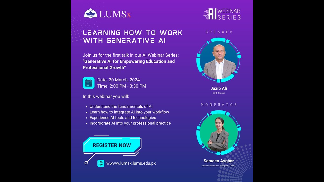 Jazib Zahir | Learning How to Work with Generative AI | LUMSx AI Webinar Series - YouTube