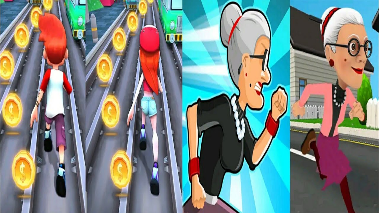 Angry Gran Run 2 VS Angry Gran Run - Running Game Gameplay VS Bus Rush ...