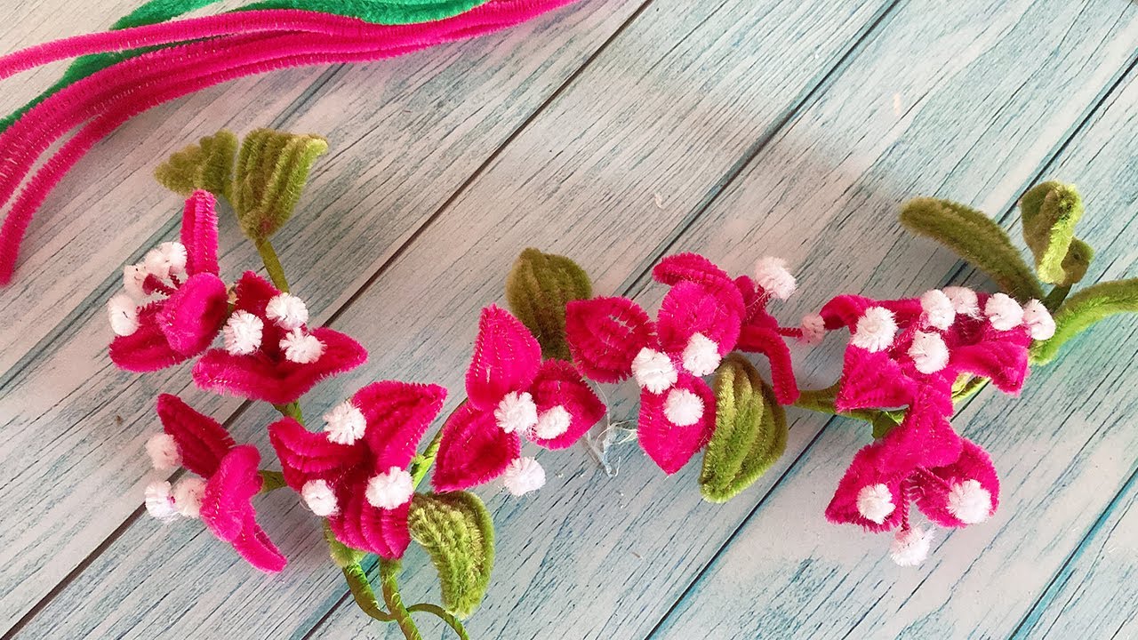 DIY Easy Pipe Cleaner | How to make Beautiful Confetti Flower With pipe ...