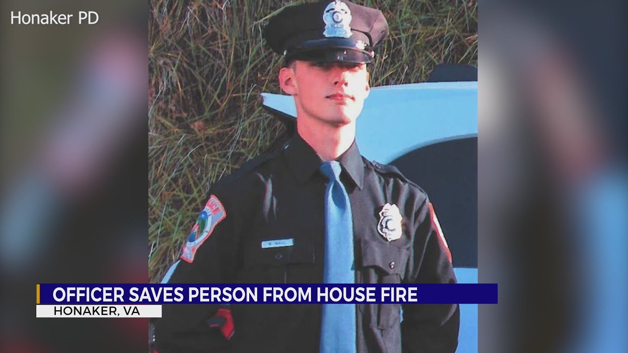Honaker police officer braves fire to save resident - YouTube