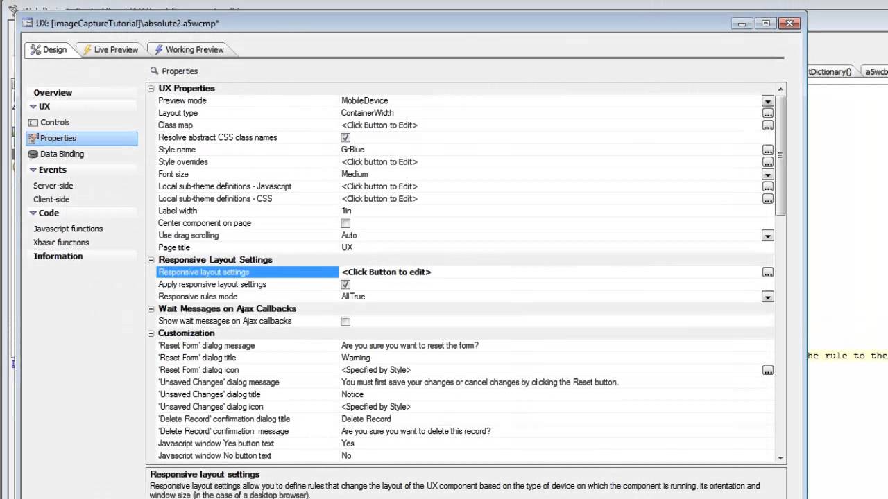 Alpha Five V12 Layout rules advanced settings - YouTube