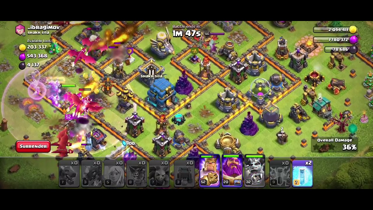 Epic TH12 vs TH12 Battle | Air Troops & Heroes Destroy the Base! - YouTube