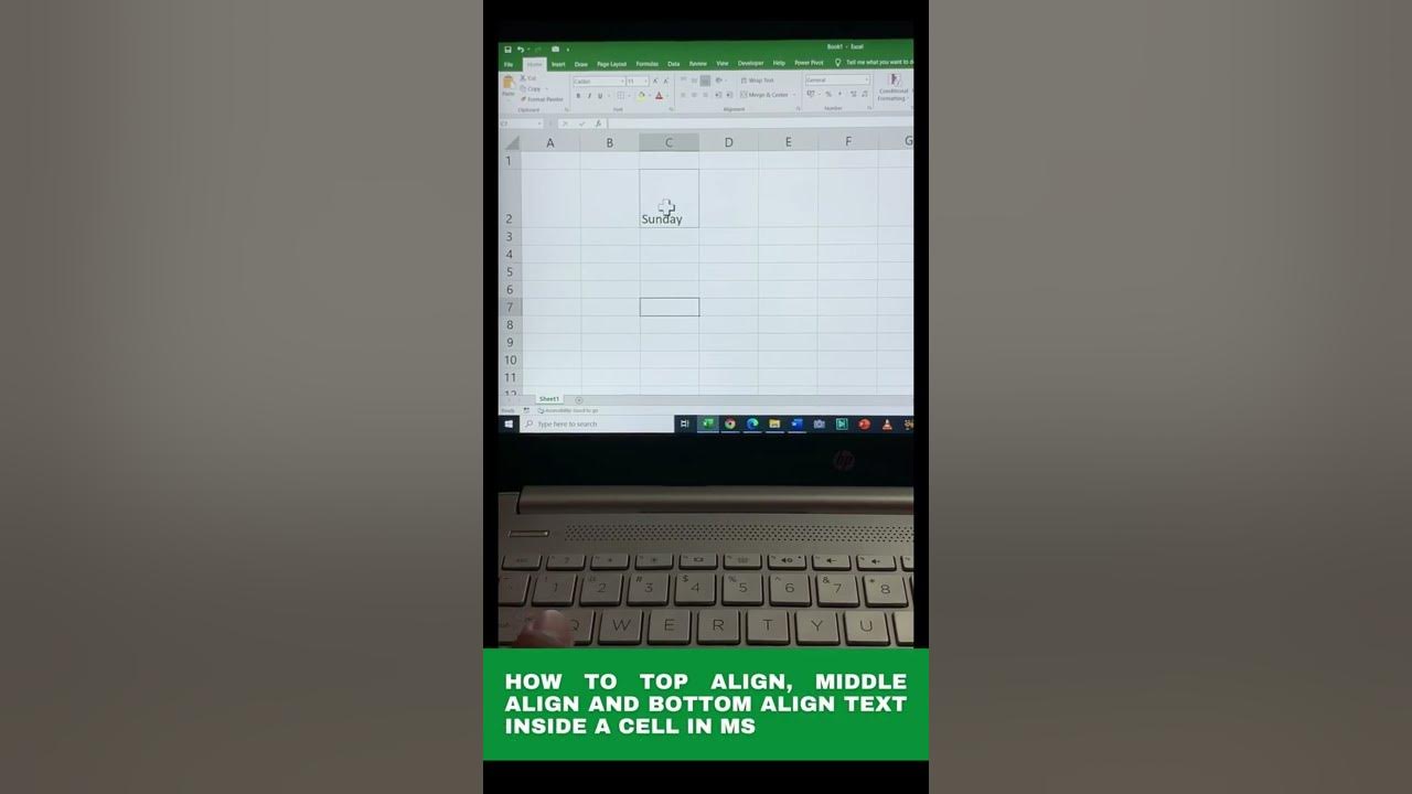 How to Top Align, Middle Align and Bottom Align Text Inside a Cell in MS Excel? | shorts - YouTube