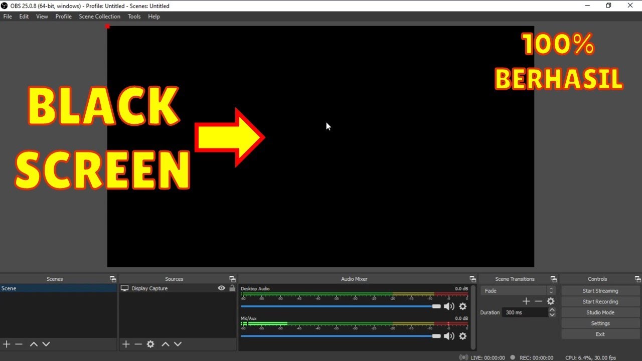 [MUDAH] Cara Mengatasi Black Screen - Layar Hitam di OBS Studio - YouTube