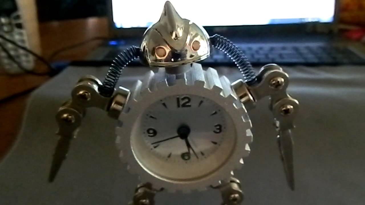 Robot Alarm Clock With Flashing Eyes - YouTube