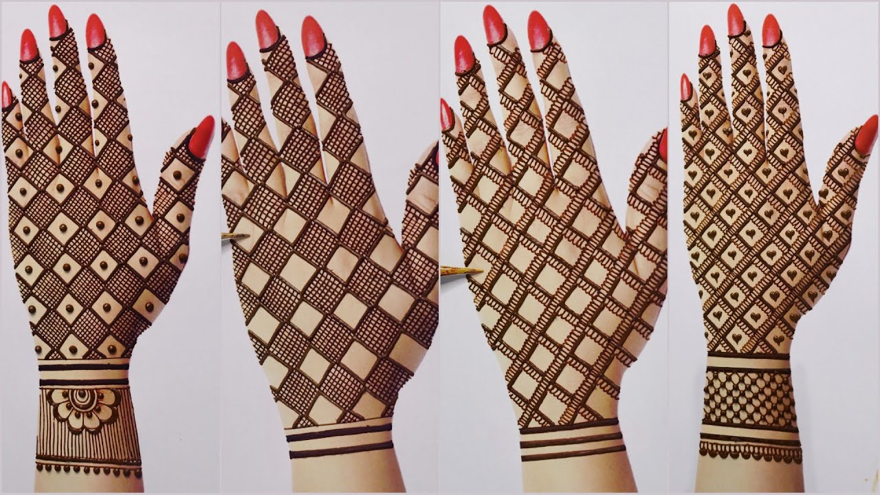 2 Beautiful Checks Mehndi design| Easy Simple Mehandi ka design|Mehandi|Mehndi designs|Henna ...