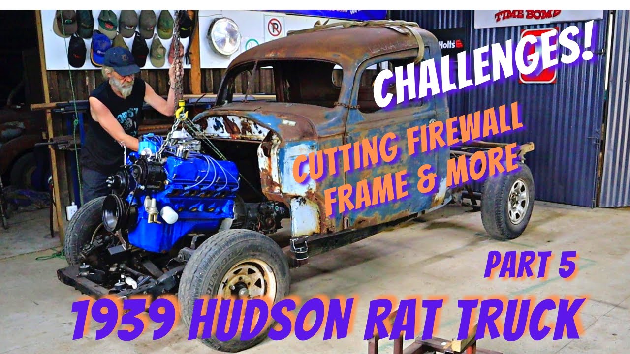 1939 HUDSON RAT ROD BUILD Part 5 - Engine fitment challenges! - YouTube