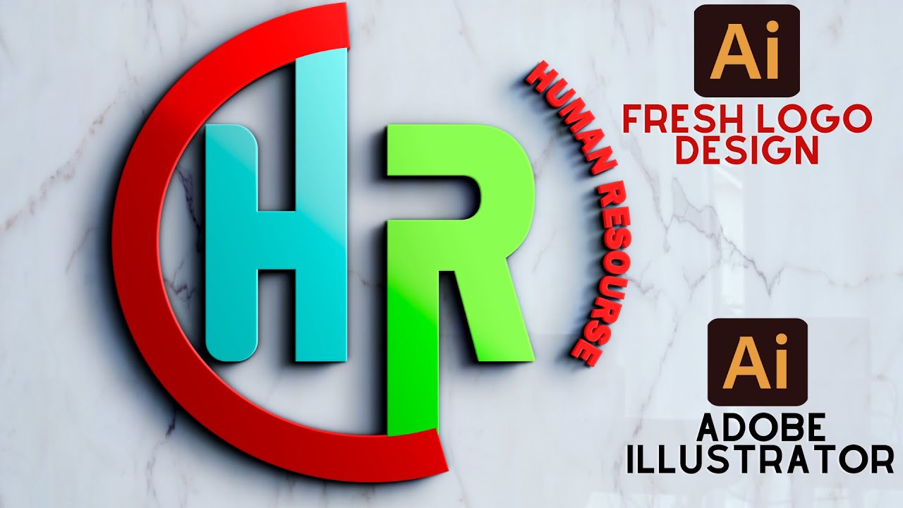 HR logo🔥| new logo design | How Do I Make a Logo in Adobe Illustrator # ...
