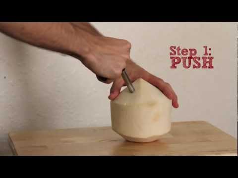 CocoDrill Tool - How to Open a Young Coconut - Easiest & Safest Way To Extract Coco Water