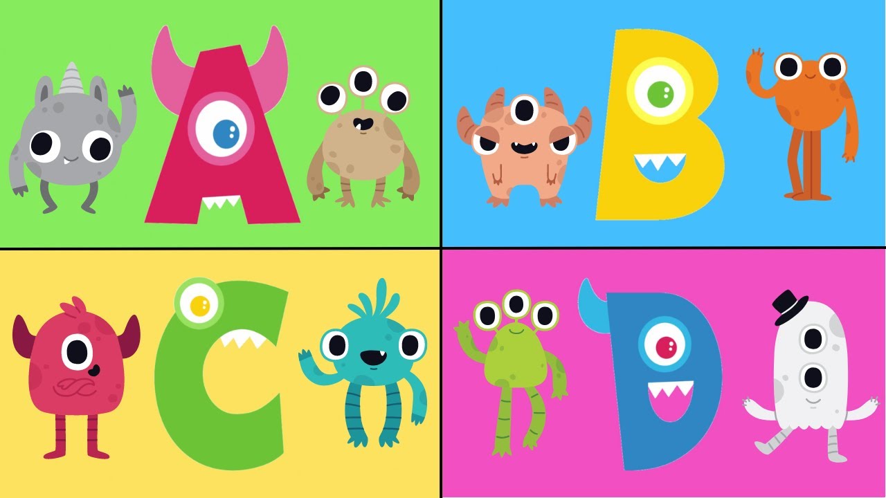 Alphabet A B C D || Learn English Monster Alphabet || Monsters ABC ...