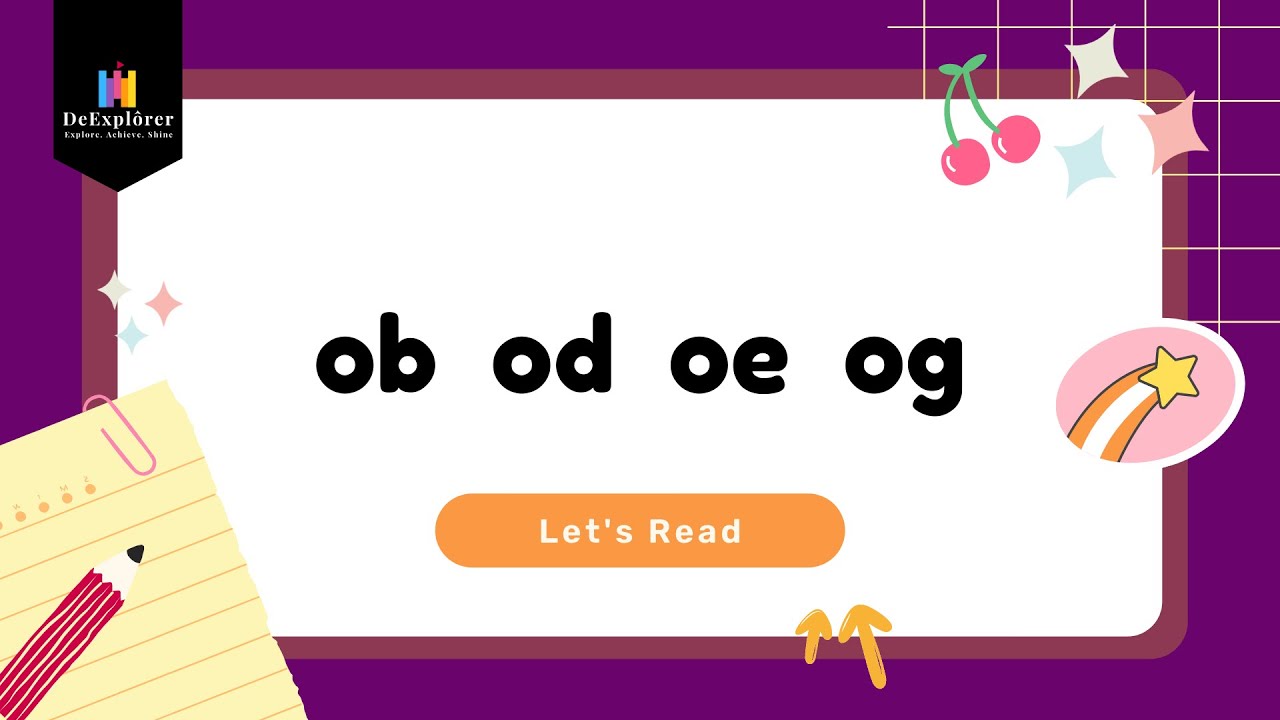 Phonics - ob | od | oe | og - YouTube