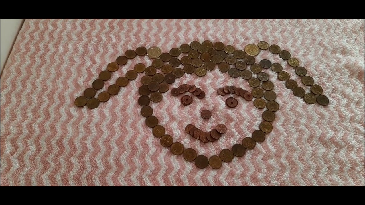 = GIRL FACE Step by step Coins Art - YouTube