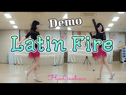 Latin Fire Line Dance Easy Intermediate Demo - YouTube