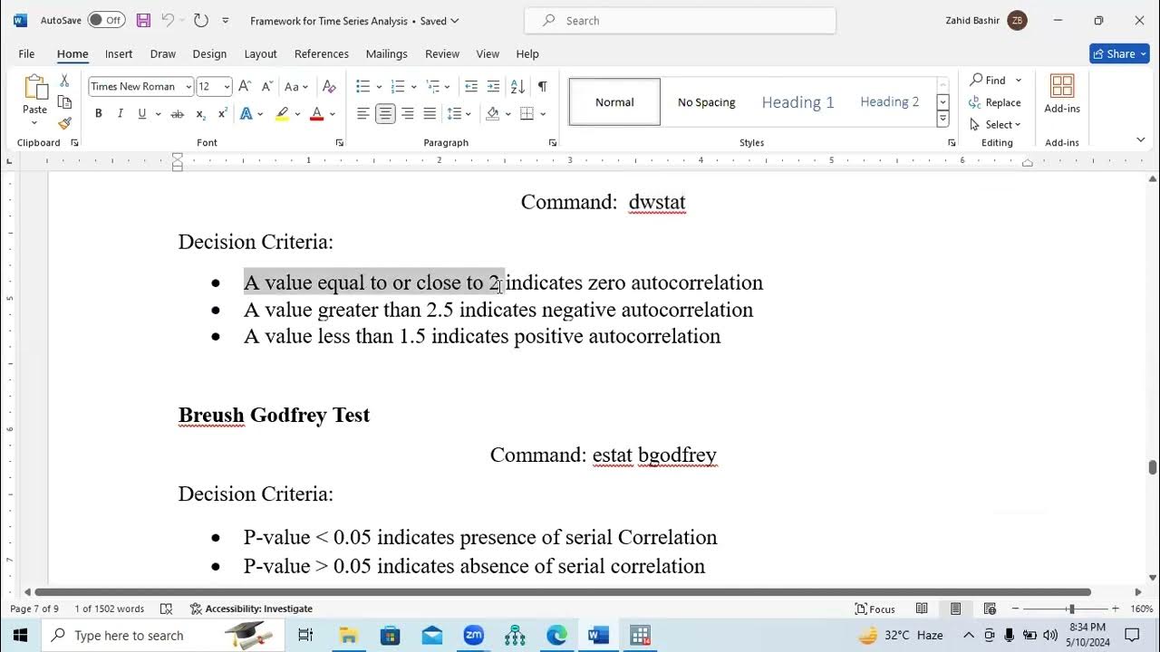 Stata Training Day 29 Ardl Model With Diagnostics Part 2 Youtube