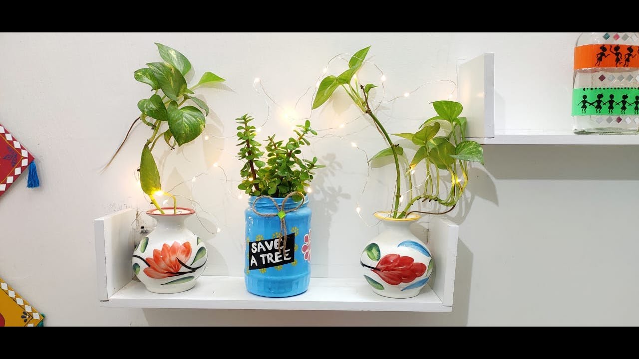 Reuse Of Empty Jam Bottle/DIY Glass Jar Craft/Easy Glass Jar Decoration ...
