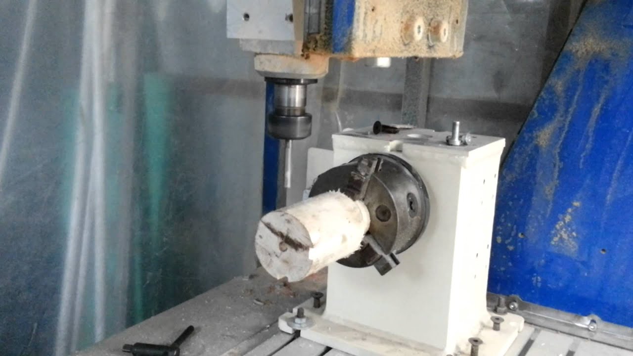 Homemade Cnc - Test 2 - 4° Axis - YouTube