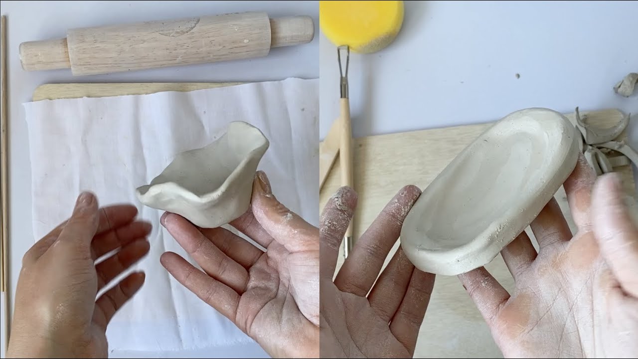 How to make a clay dish - HAND BUILDING TUTORIAL - step by step - YouTube