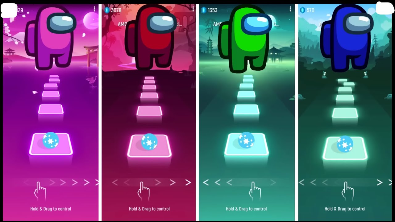 Pink vs Red vs Green vs Blue - Epic Among Us Music Tiles Hop Battle ...