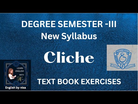 Cliche III Semester new syllabus Text book exercises|| Osmania ...