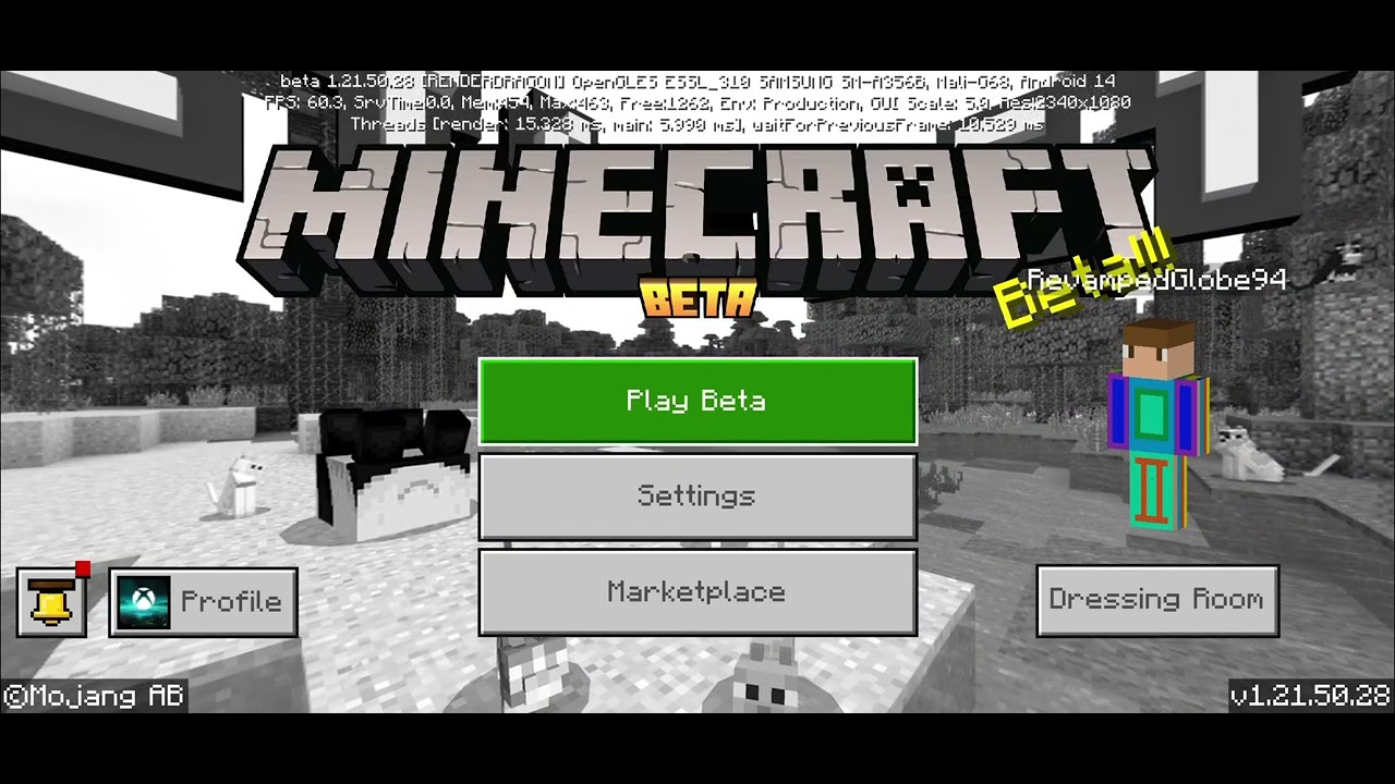 Minecraft Beta 1.21.50.28 Beta Title Screen | Minecraft | Bedrock ...