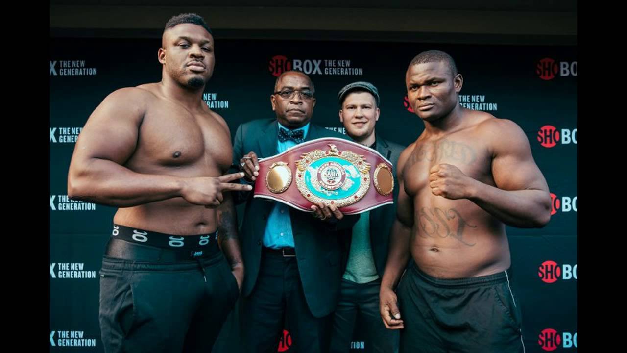 Jarrell Miller 296 Pounds (Career High) Weigh in - Fred Kassi 237 Pounds- ShoBox Heavyweight ...