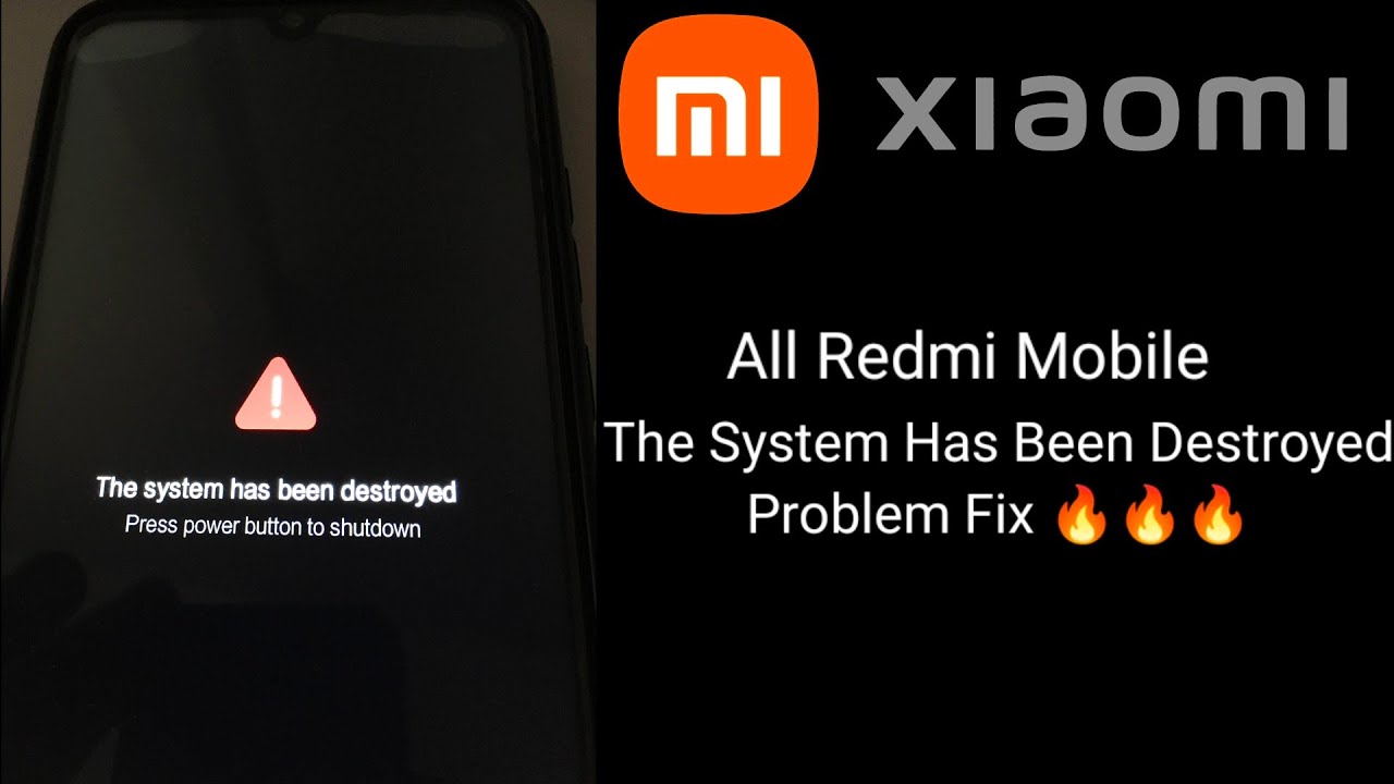 All Redmi Phone The System Has been Destroyed Problem Fix🔥🔥🔥 - YouTube
