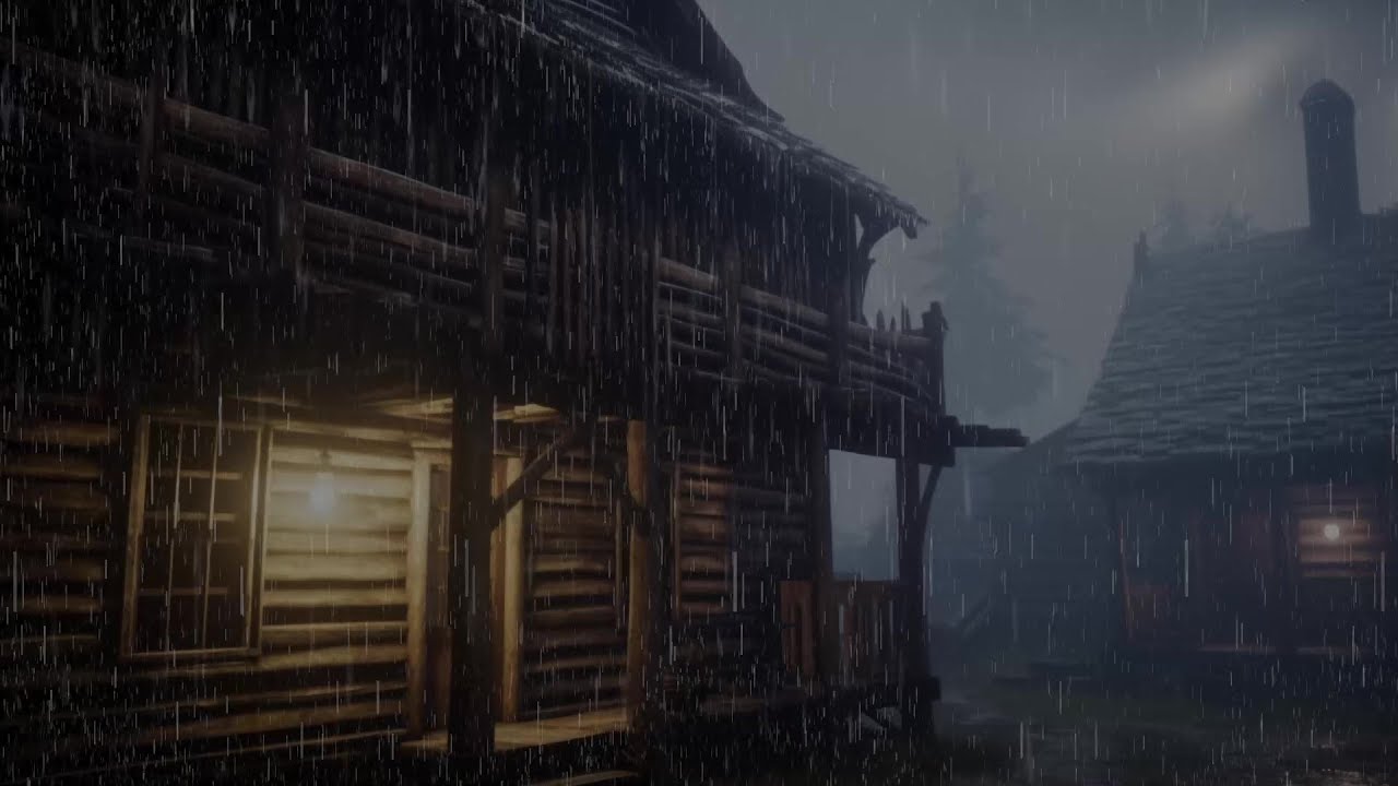 Heavy Rain With Thunder And Lightning During A Summer Night | Rain In ...