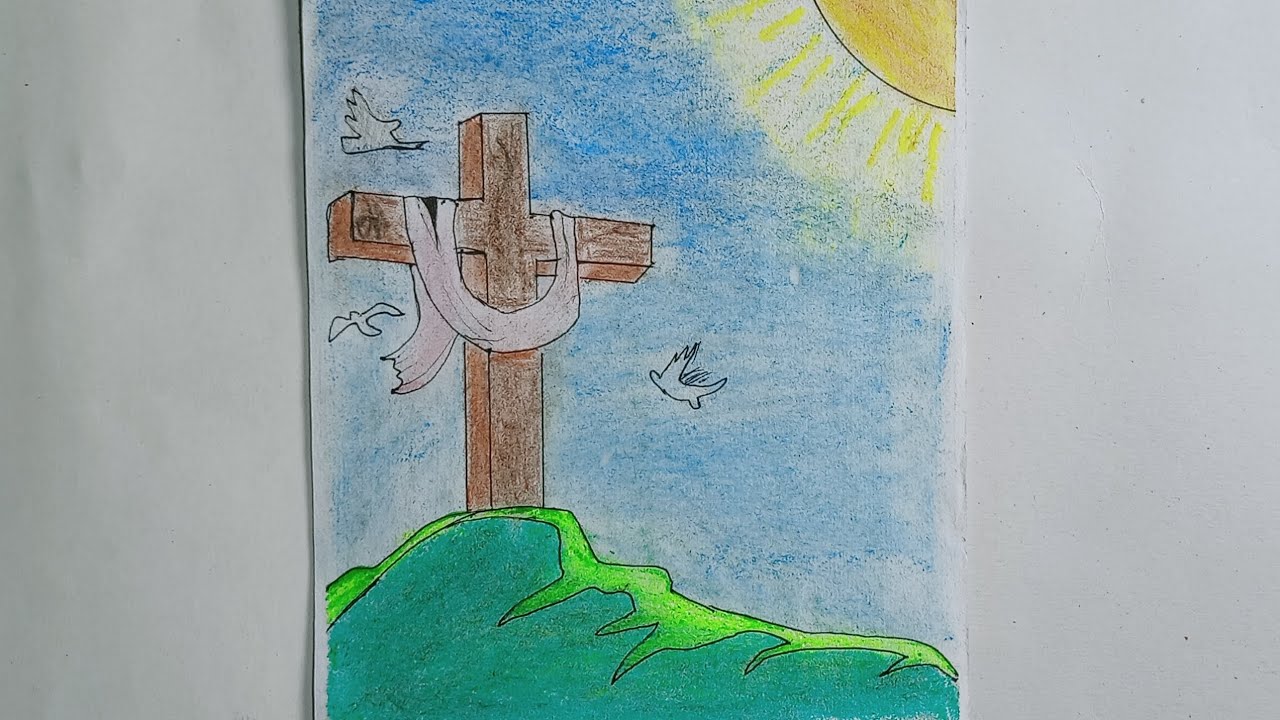 happy Good Friday || how to draw Good Friday Jesus cross drawing - YouTube