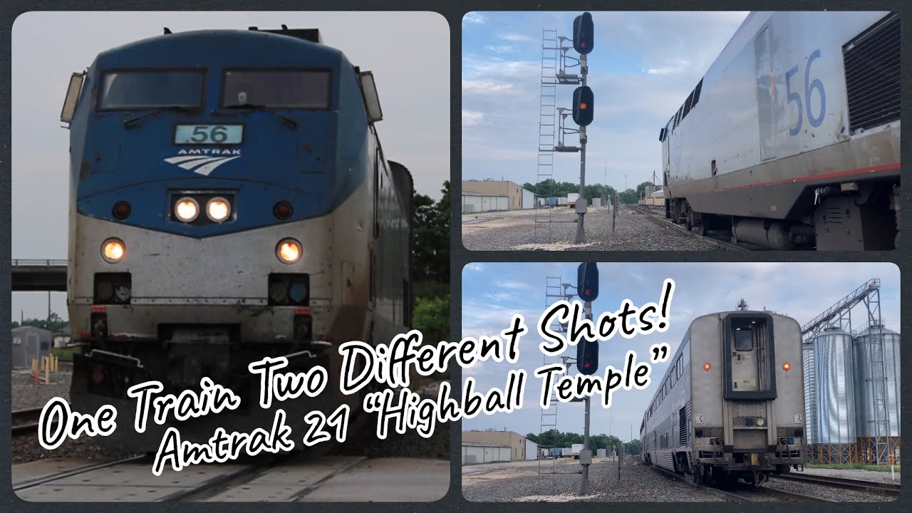 One Train Two Different Shots!! Amtrak 21 “Highball Temple” - YouTube