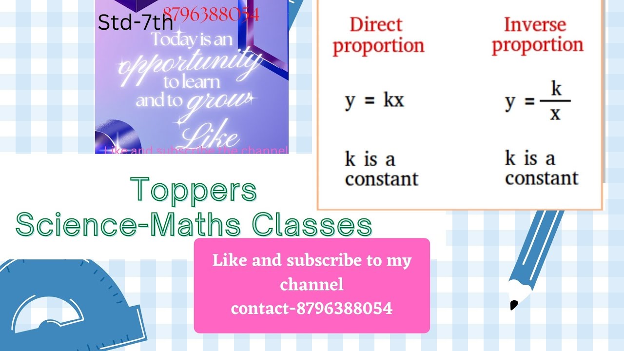 How to solve direct and indirect proportion @Std-7@ - YouTube