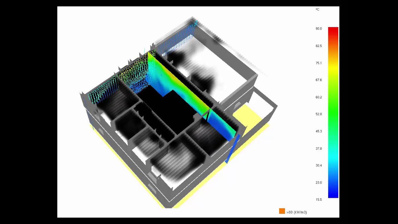 Fire simulation with the spread of smoke - YouTube