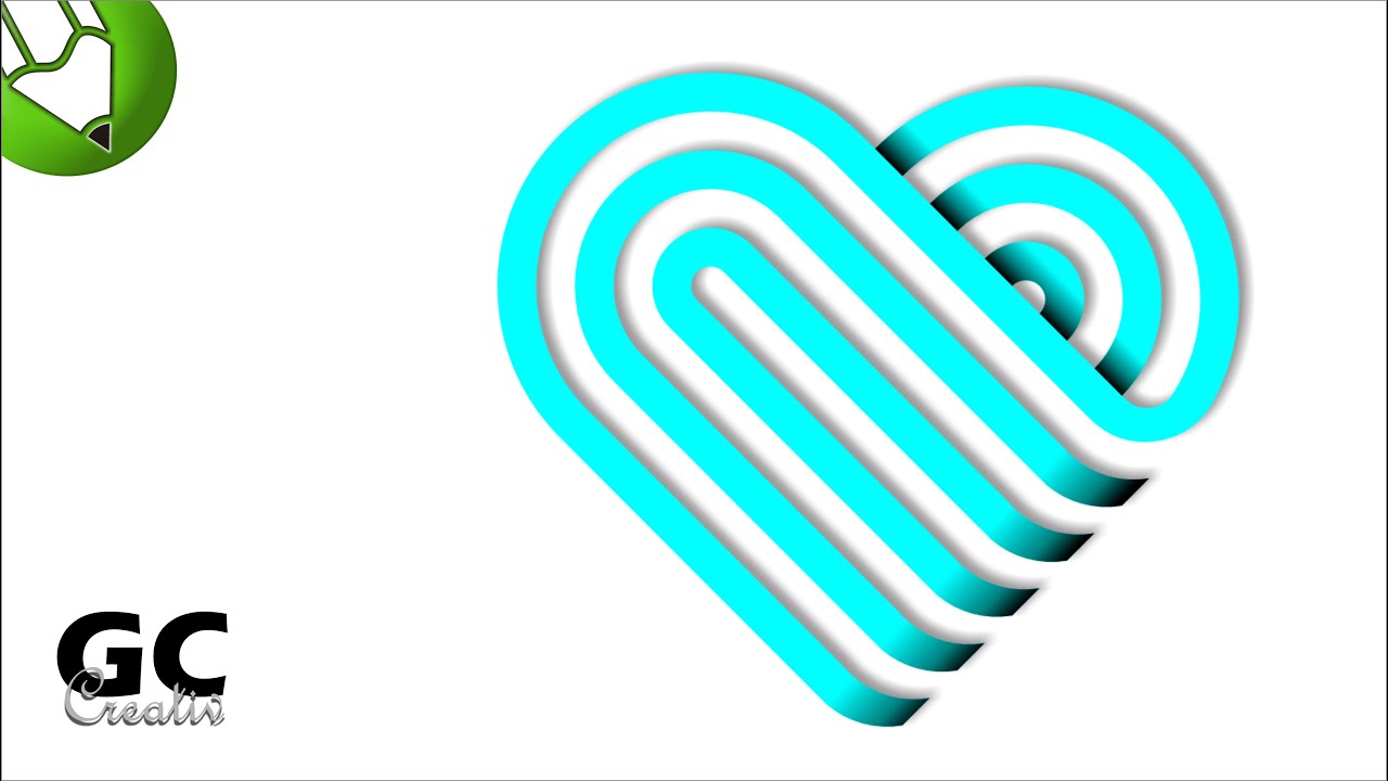 3D Design in Coreldraw | 3D Heart Shape Design in Coreldraw | Coreldraw ...