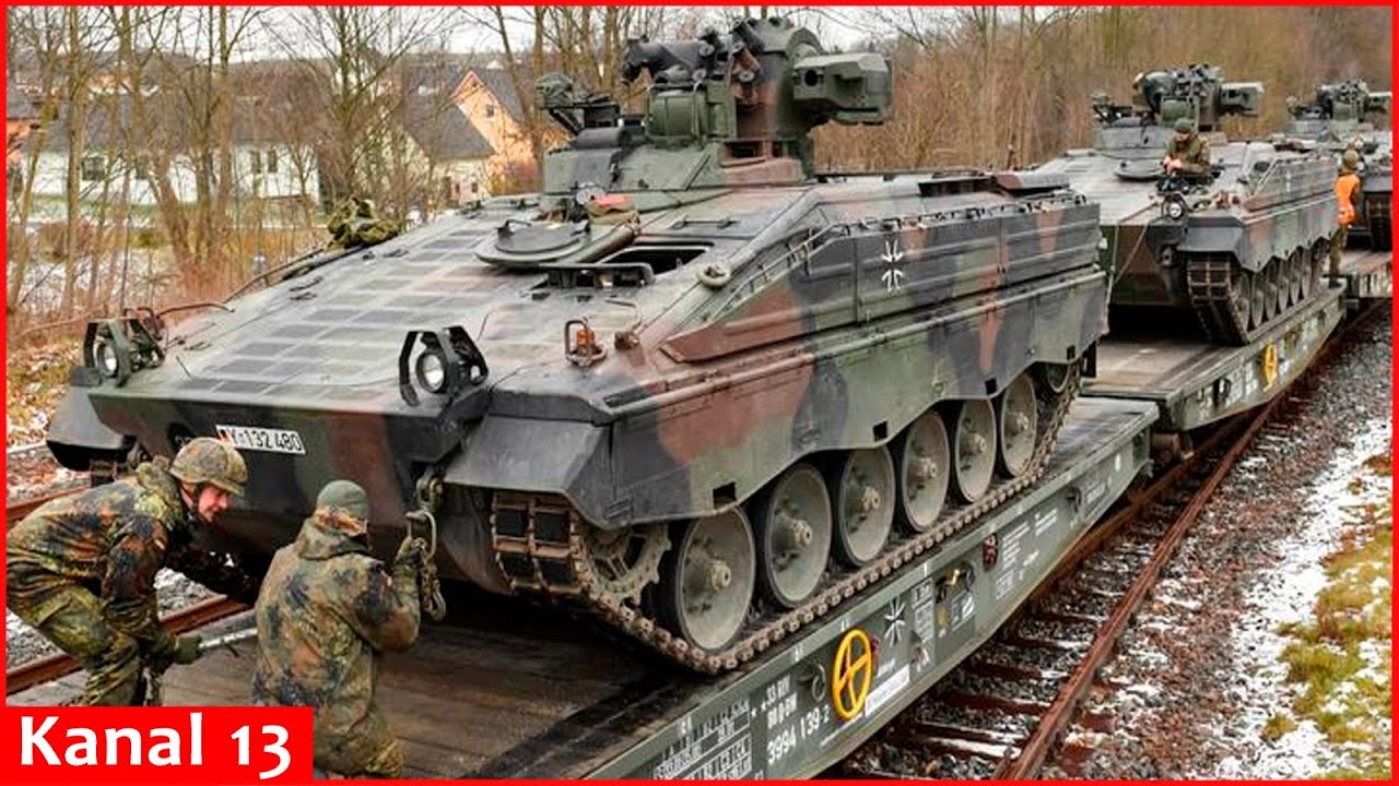 German Marder infantry fighting vehicles on their way to Ukraine - YouTube