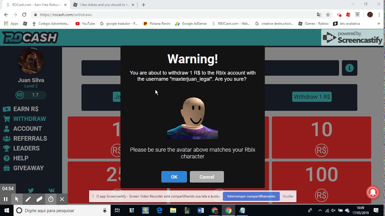 COMO RECEBER ROBUX SEM SUA SENHA! RB.CASH! - YouTube