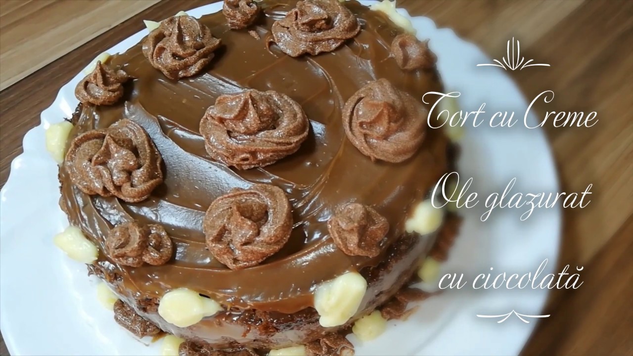 Tort cu Creme Ole glazurat cu ciocolată - YouTube