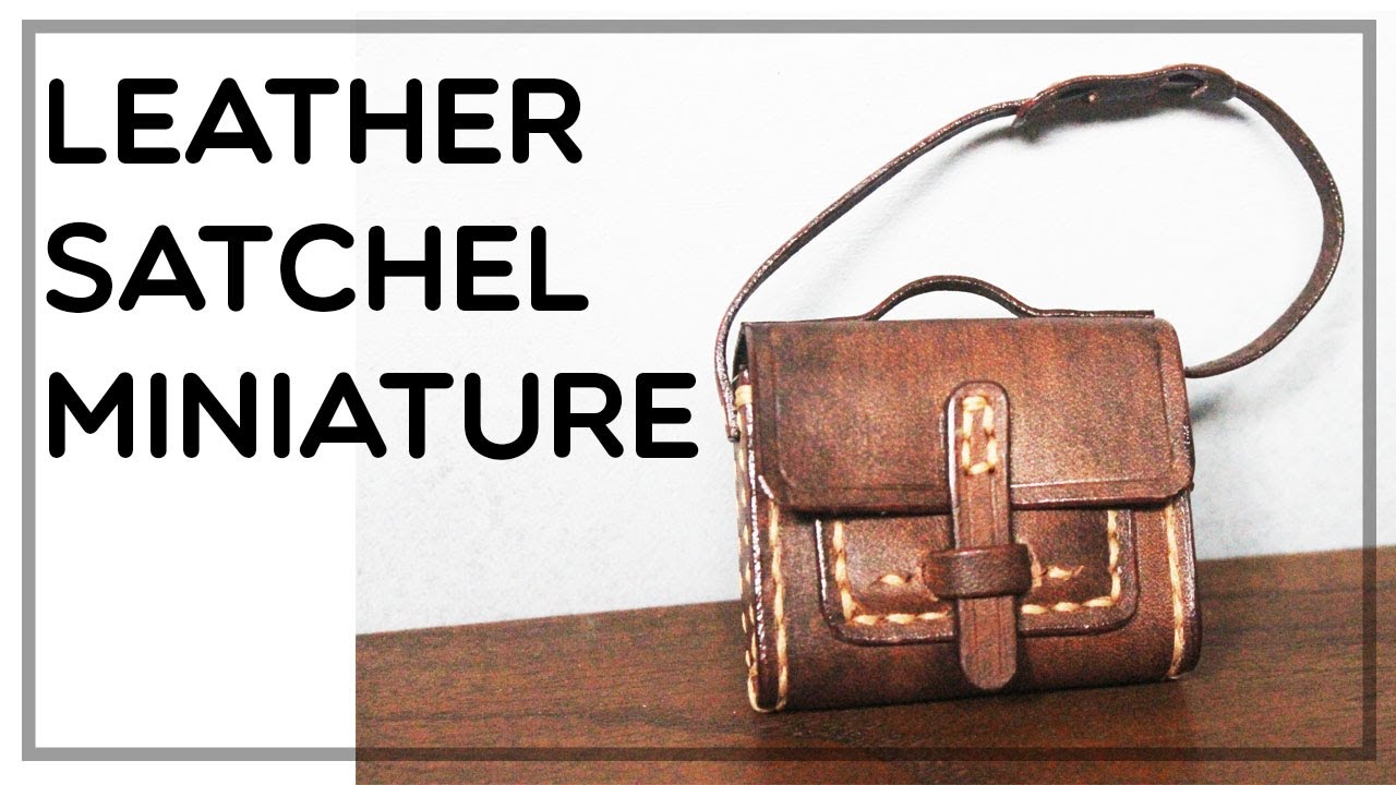 Leather satchel miniature DIY / leather coin purse / barbie doll bag ...